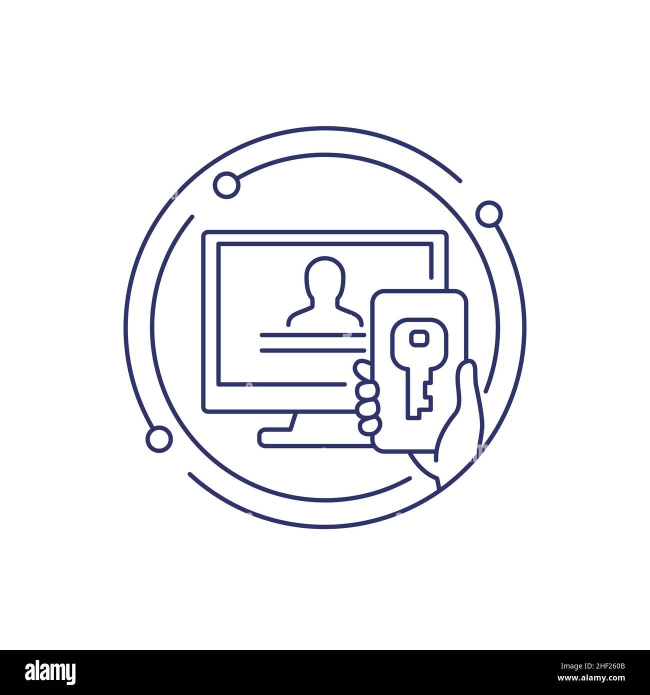 two factor authentication line vector illustration Stock Vector Image ...