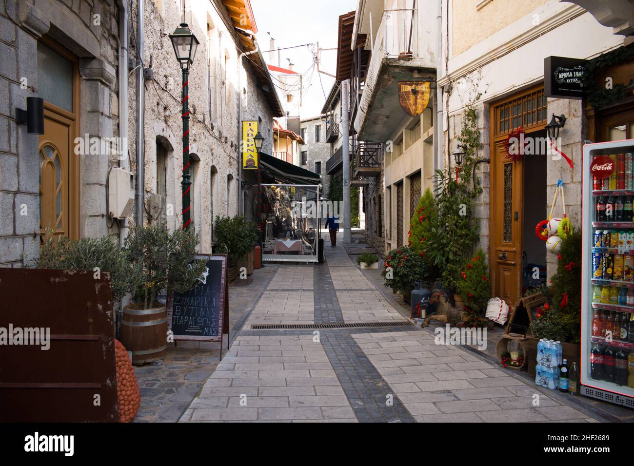 Village alley, Vitina Greece Stock Photo - Alamy
