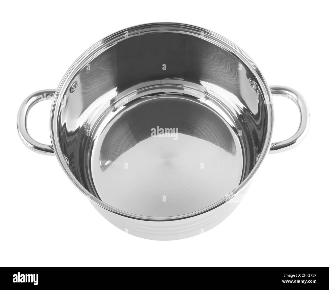 chrome pan without a lid isolated on white background Stock Photo - Alamy