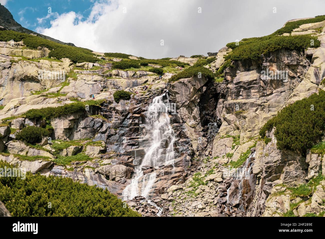 Amazing view of the waterfall in Tatra mountains in Slovakia Stock ...