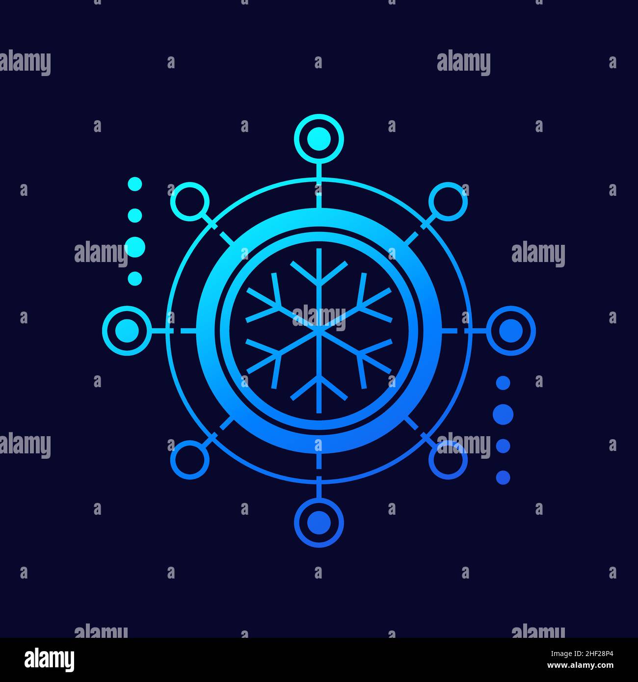 cooling, freezing vector icon on dark Stock Vector Image & Art - Alamy