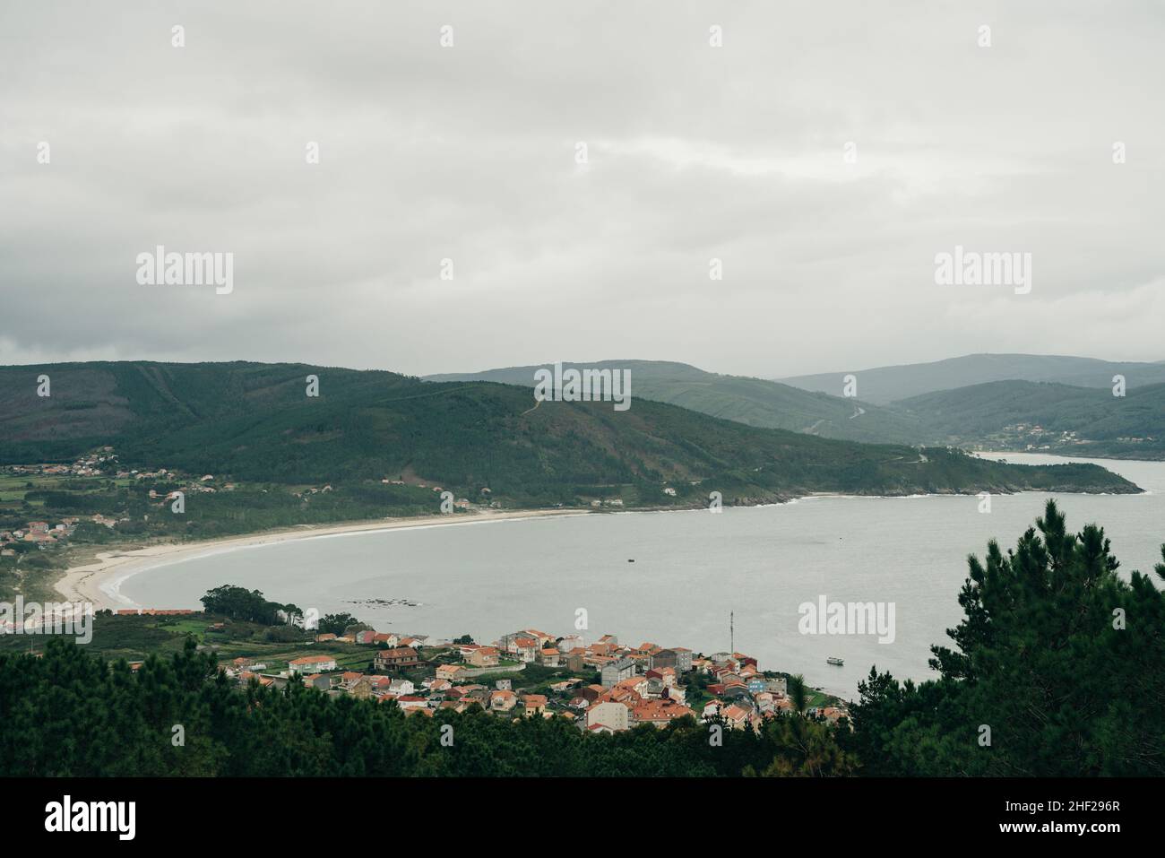 view of Fisterra from Monte Facho in spain. High quality photo Stock ...