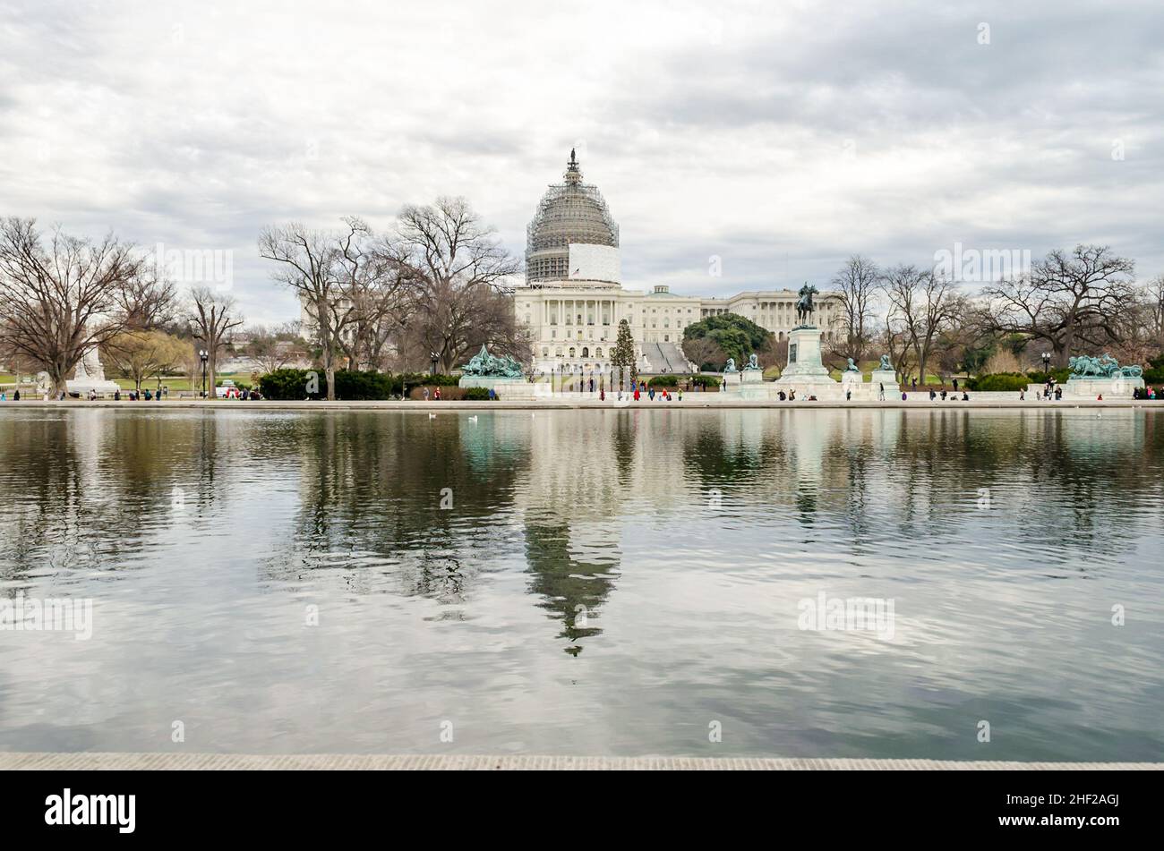 Panoramic View of United States Capitol Building and Reflecting Pool ...