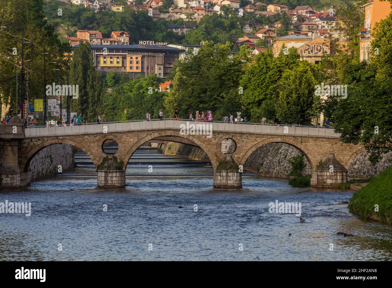 SARAJEVO, BOSNIA AND HERZEGOVINA - JUNE 12, 2019: Latin Bridge in ...