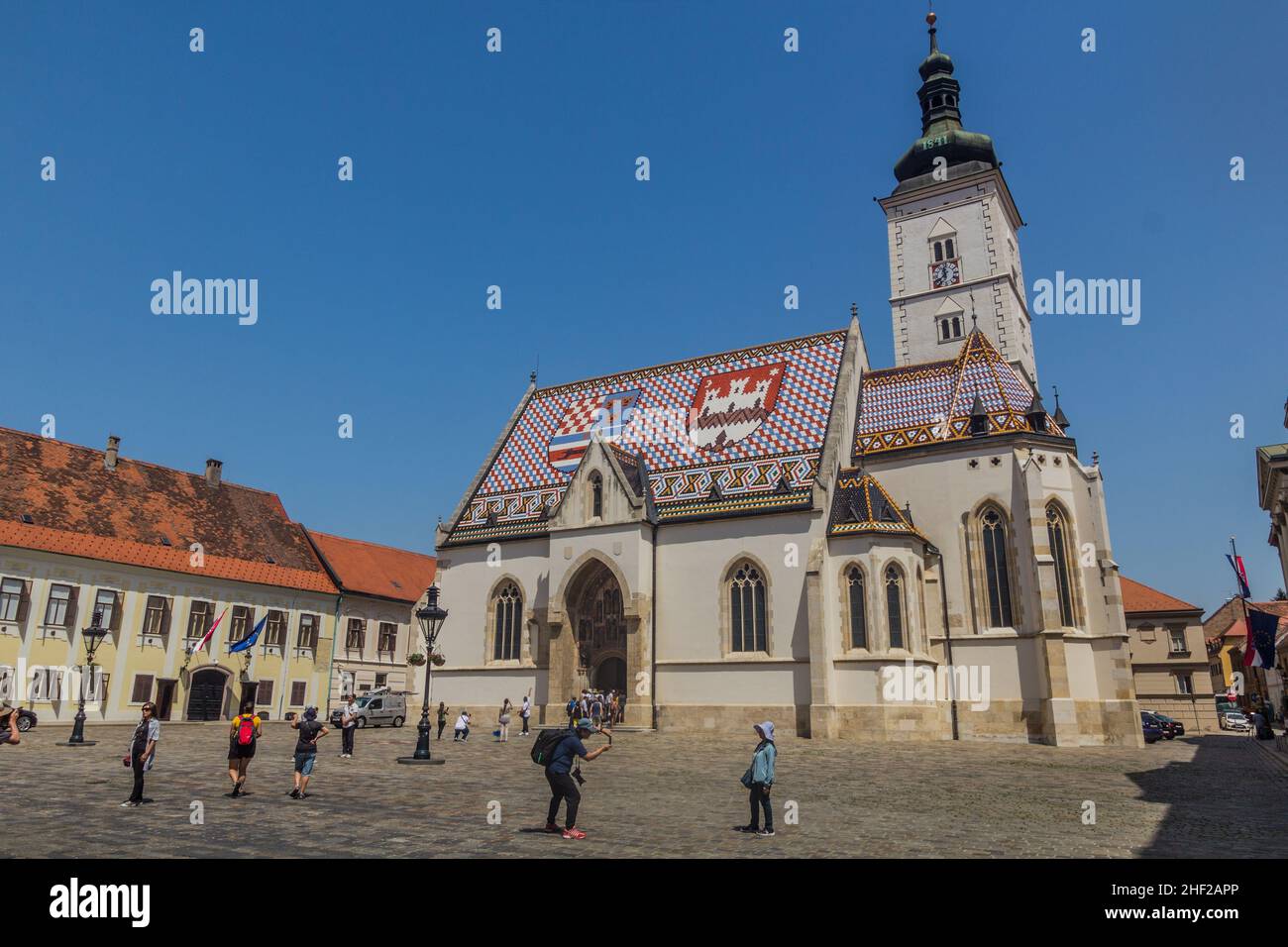 ZAGREB, CROATIA - JUNE 13, 2019: St. Mark's Church in Zagreb, Croatia ...