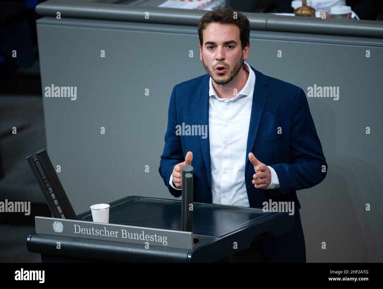 Berlin, Germany. 13th Jan, 2022. Felix Döring (SPD) speaks during the ...