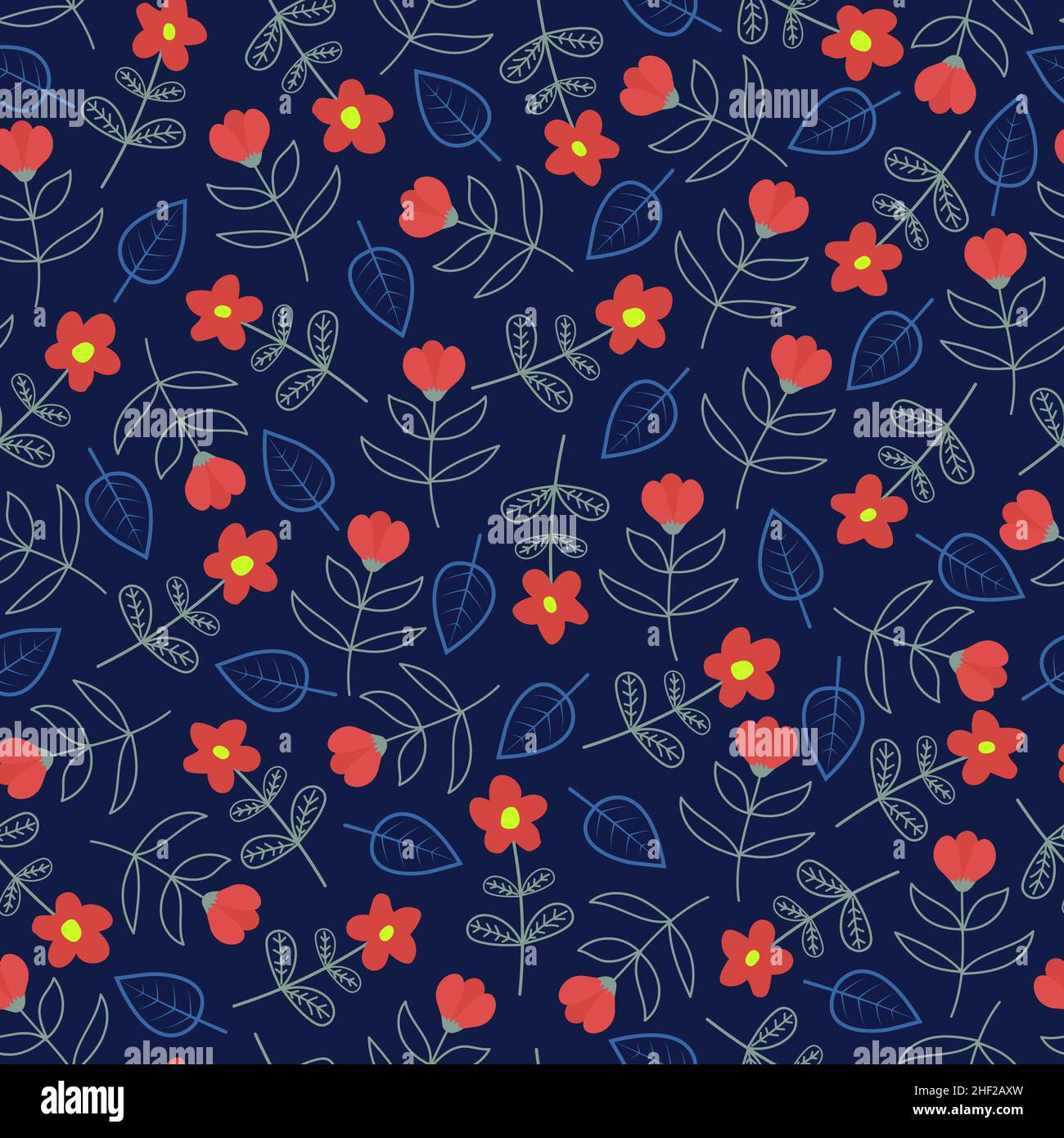 Hand drawn floral allover Stock Vector Images - Alamy