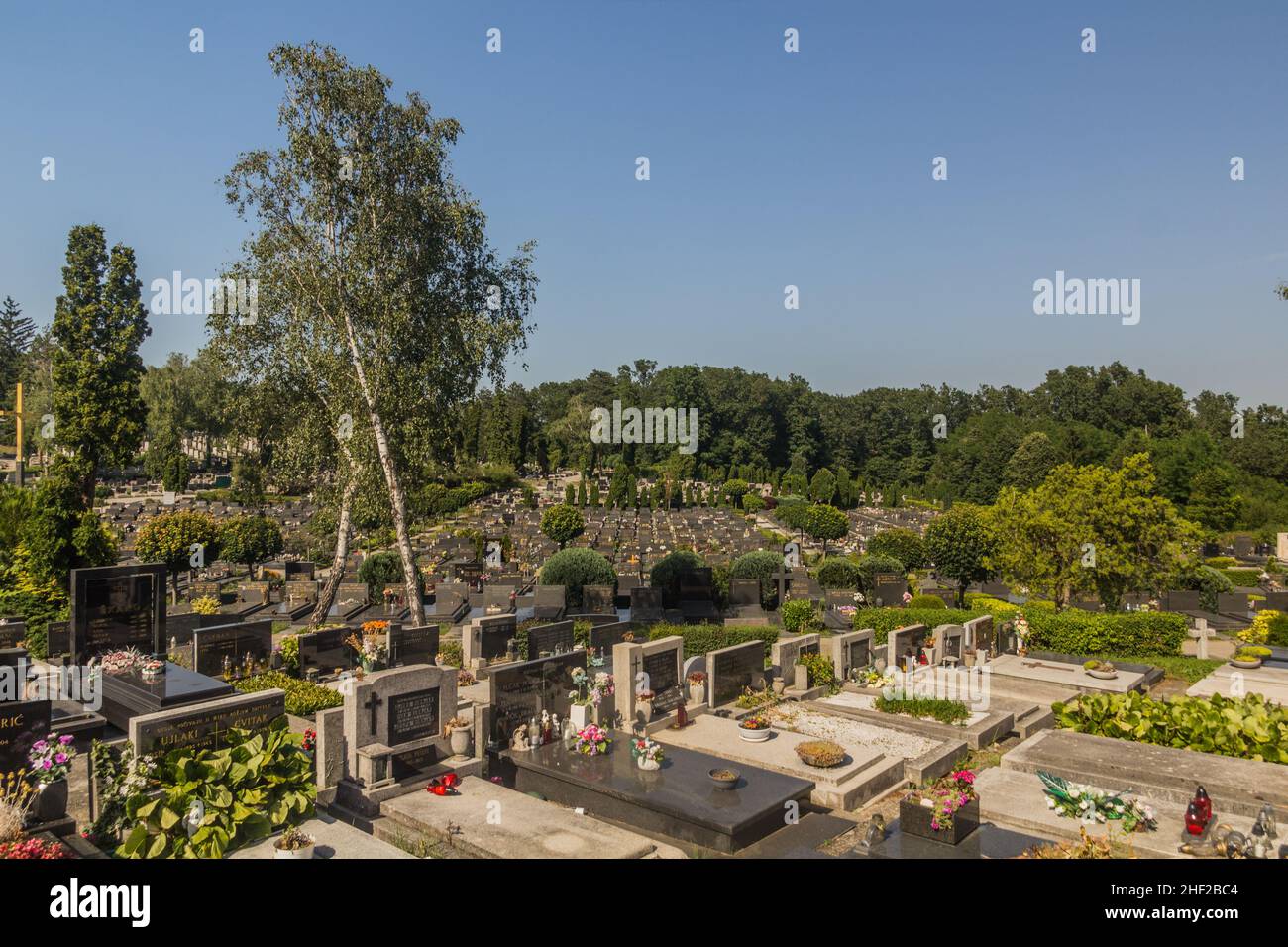 ZAGREB, CROATIA - JUNE 14, 2019: View of Mirogoj cemetery in Zagreb ...