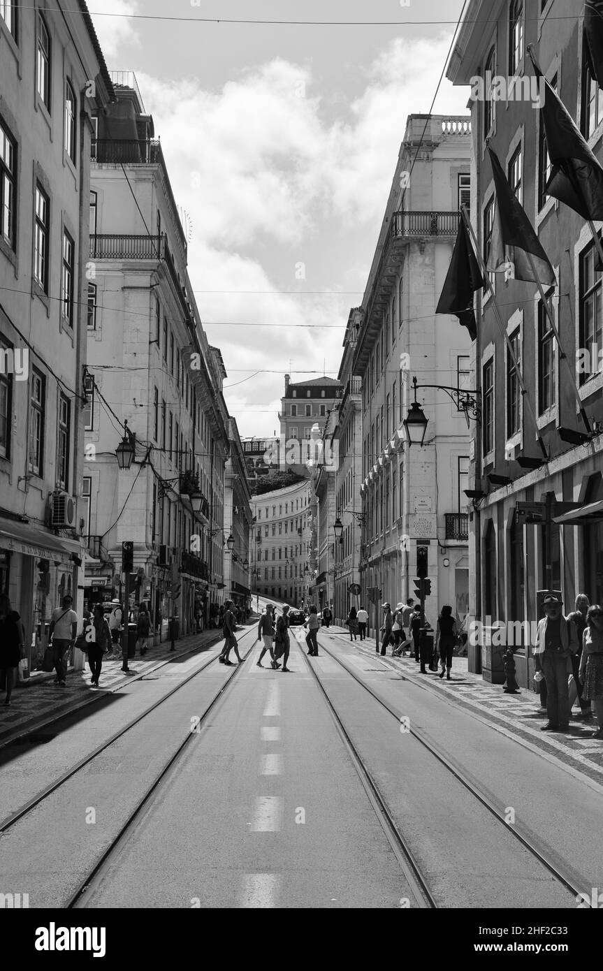 Praca comercio square lisbon Black and White Stock Photos & Images - Alamy