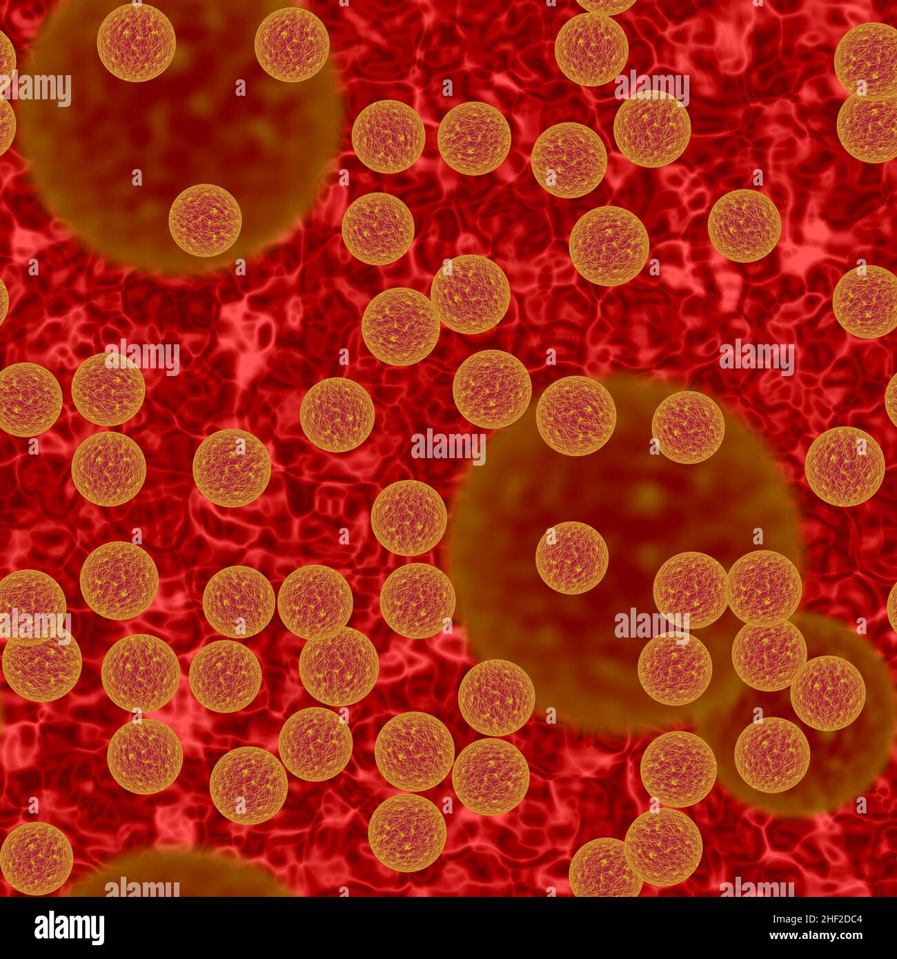 Danger virus in human blood. mong the red blood cells. Scanning ...