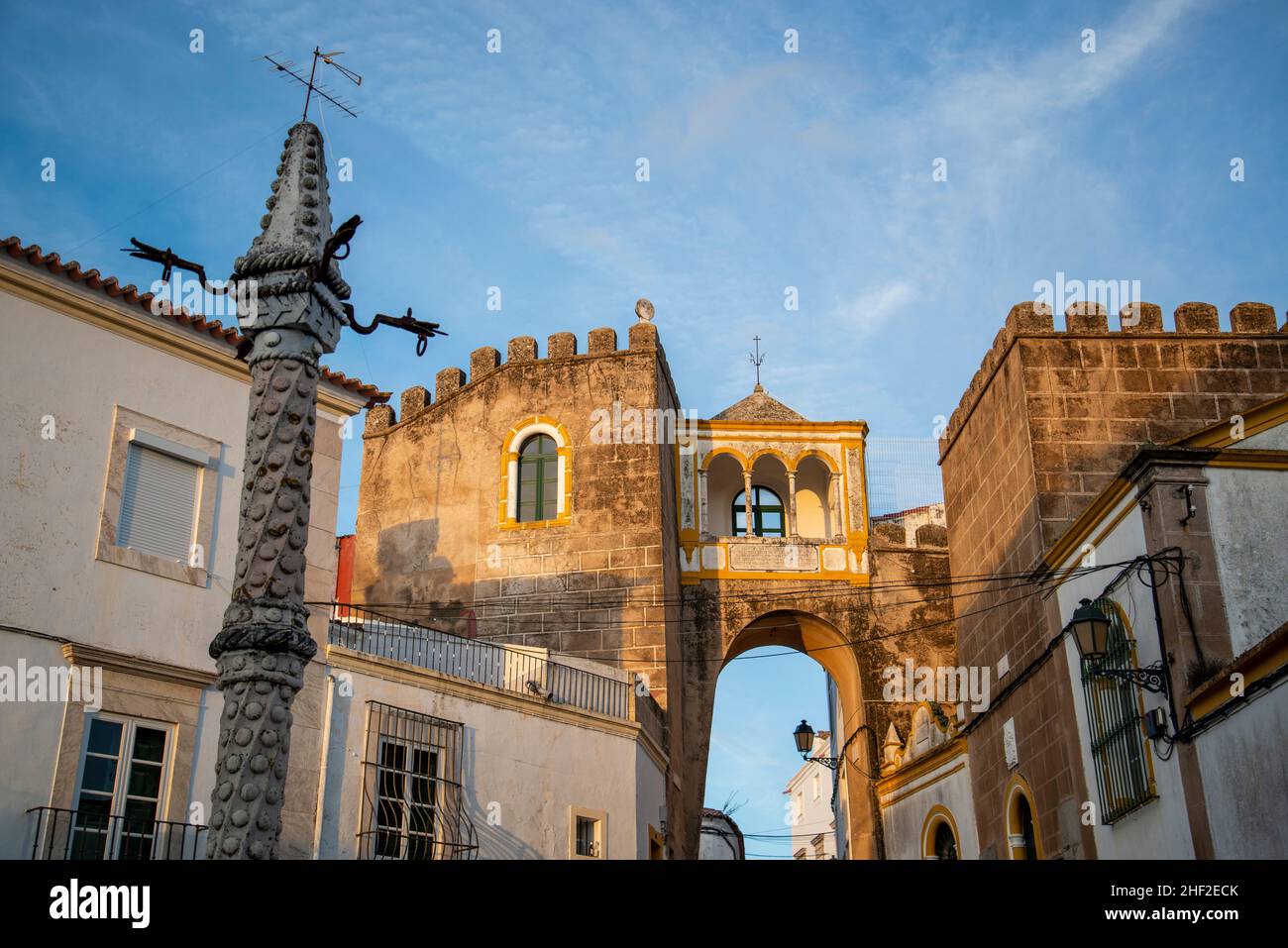 the Pillory at the Largo de Santa Clara in the old town in the city of ...