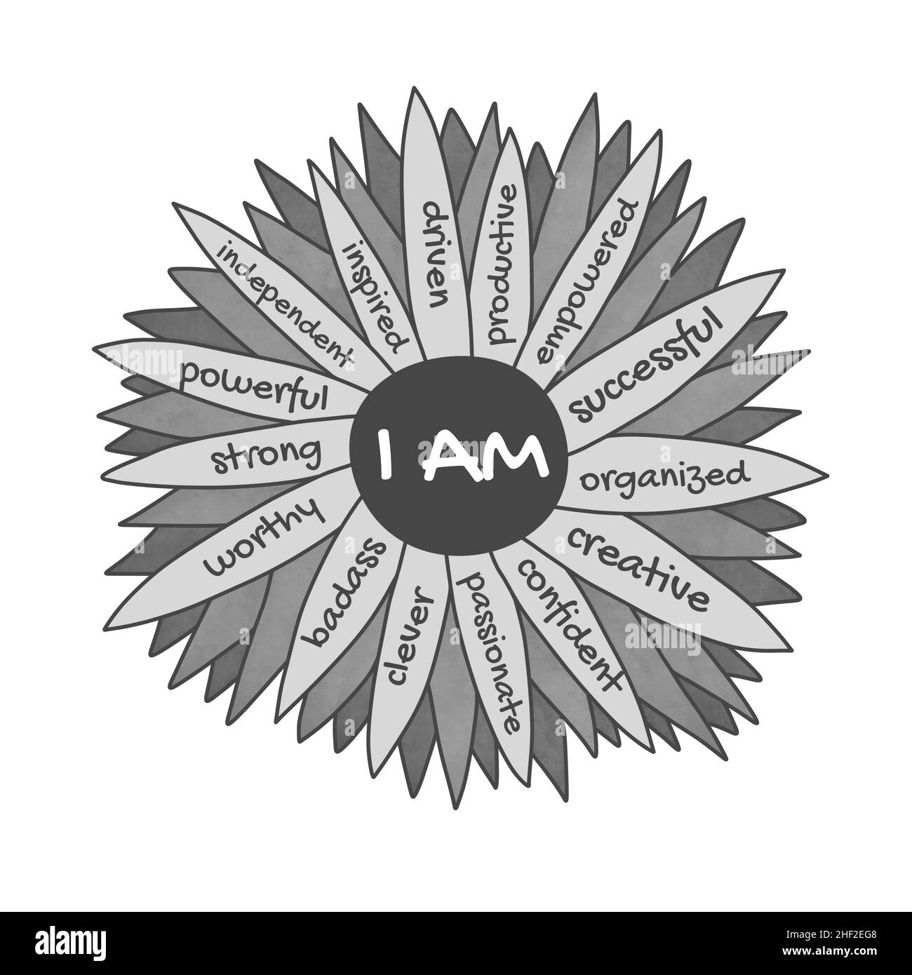 I am affirmations chamomile flower. Self love concept for women ...