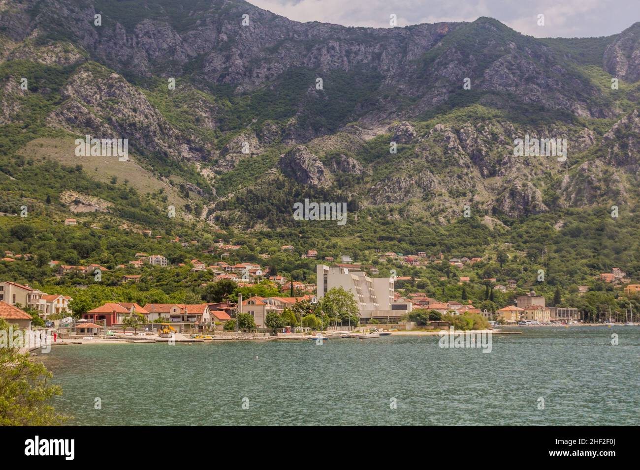 Risan town at the coast of Bay of Kotor, Montenegro Stock Photo - Alamy