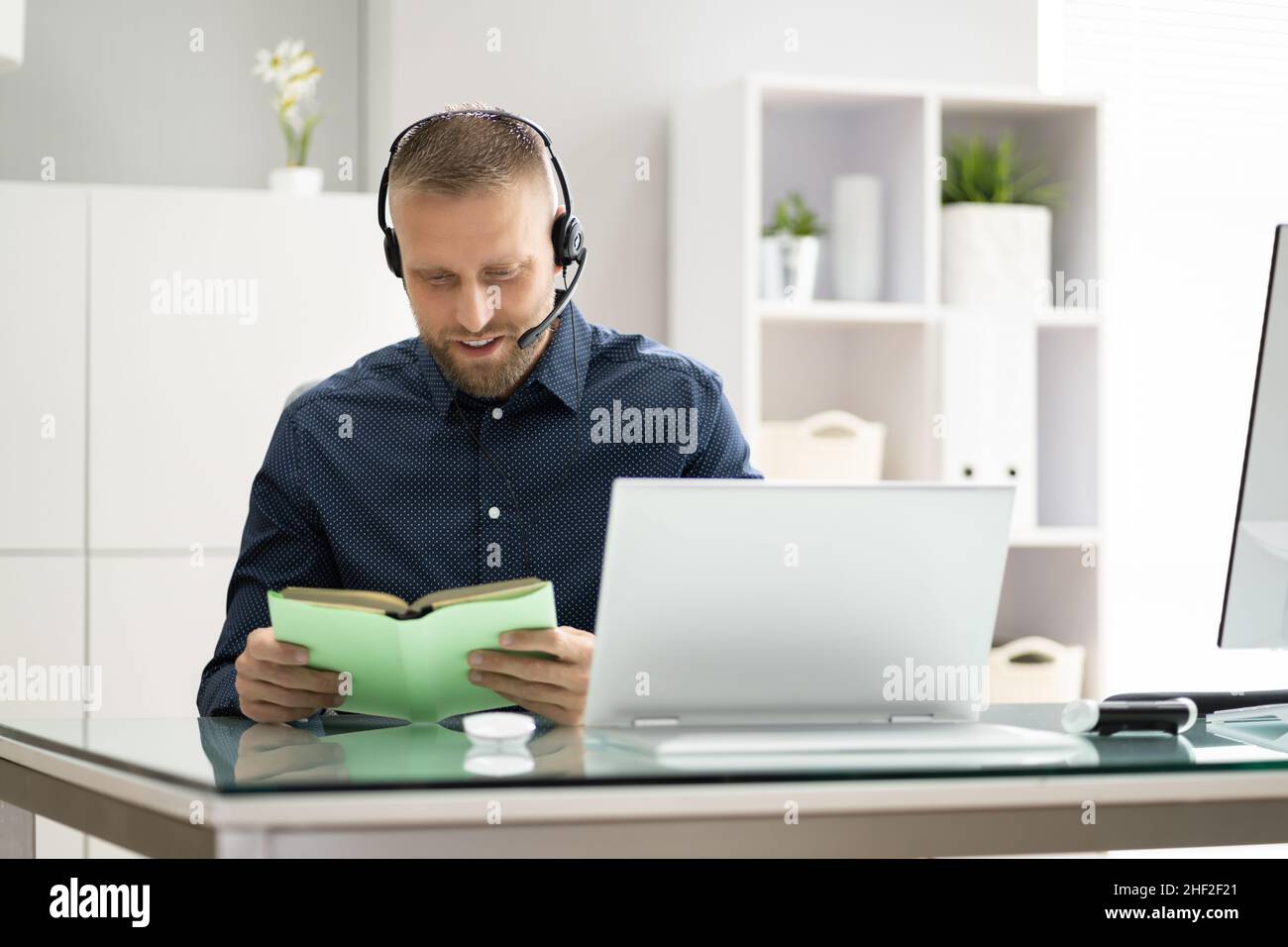 Online Internet Video Call Conference. Book Reading Club Stock Photo ...