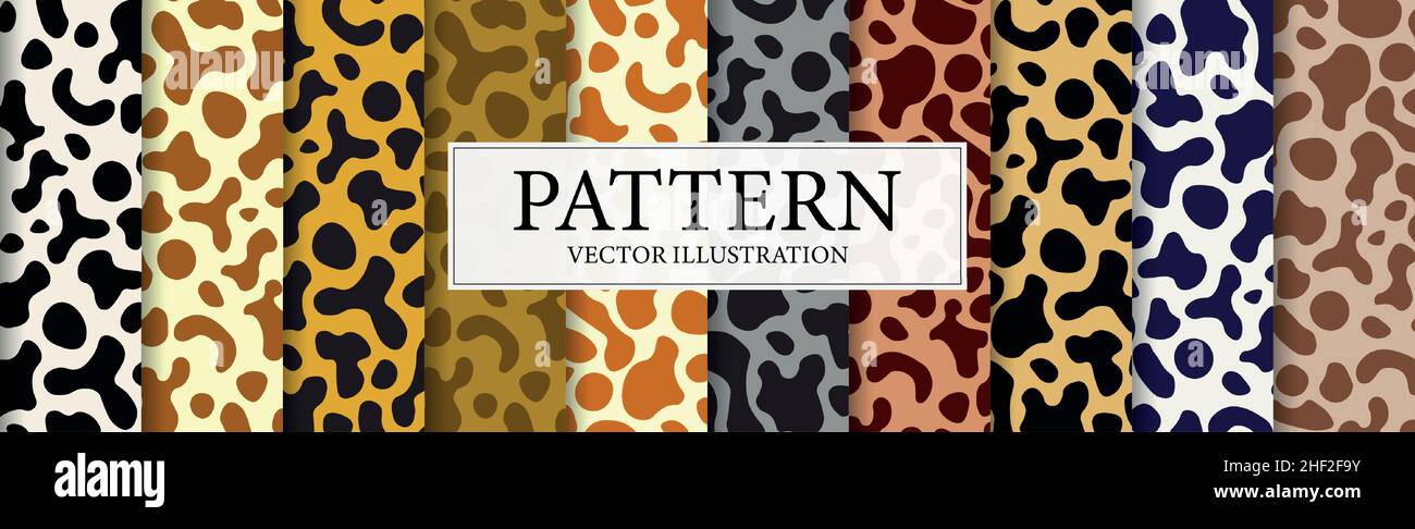 Set of 10 patterns different skin textures - Vector illustration Stock ...