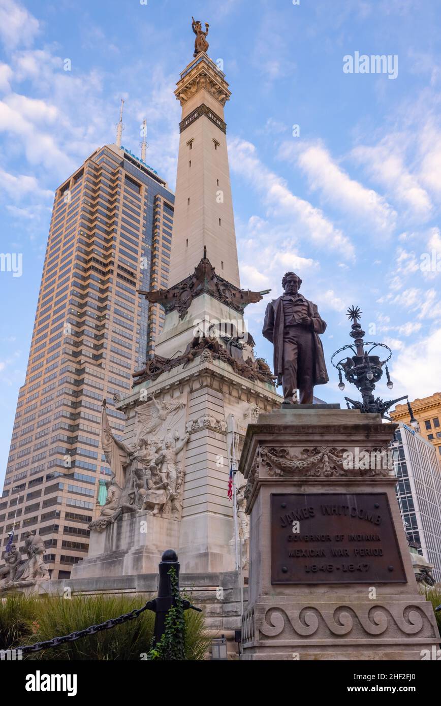 Indianapolis, Indiana, USA - October 19, 2021: The Statue of James ...