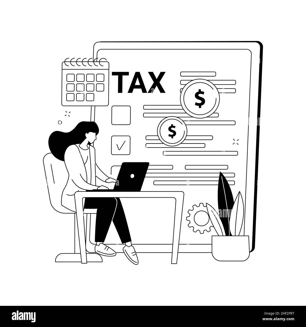 Filing taxes by yourself abstract concept vector illustration Stock ...