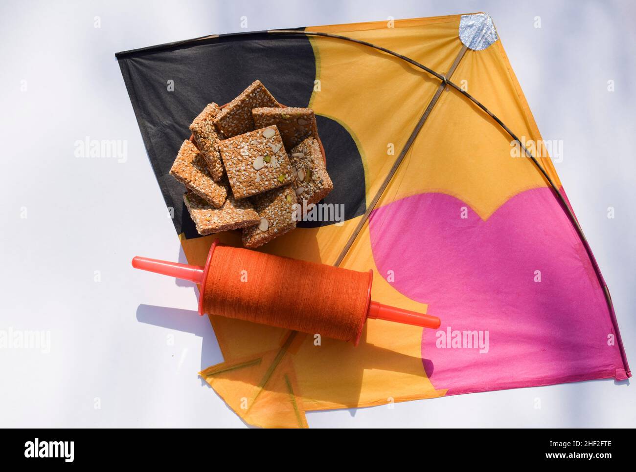 Badam Pista Gur Patti Gajak . It is made of jaggery and sesame slabs ...