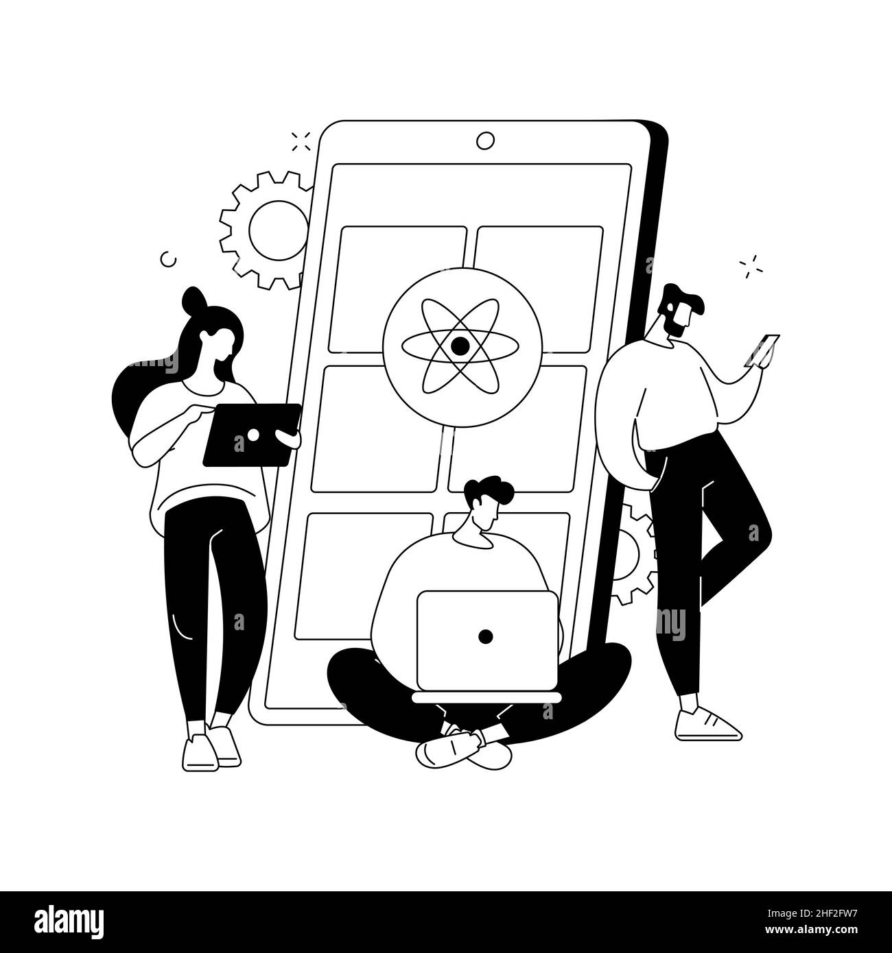 React native mobile app abstract concept vector illustration Stock ... React native mobile app abstract concept vector illustration Stock ...