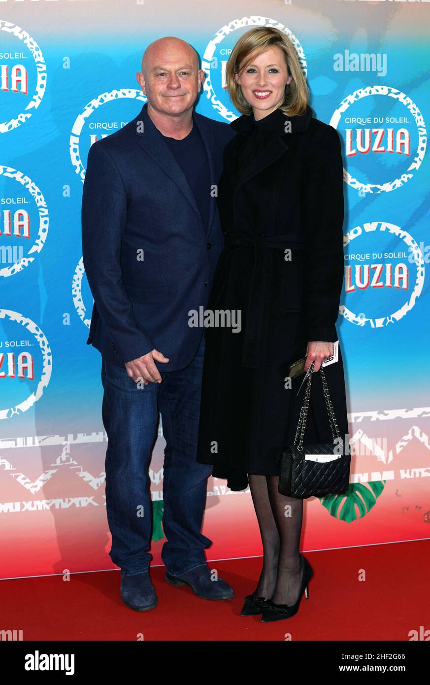 Ross Kemp and Renee O'Brien arriving for the premiere of Cirque Du ...