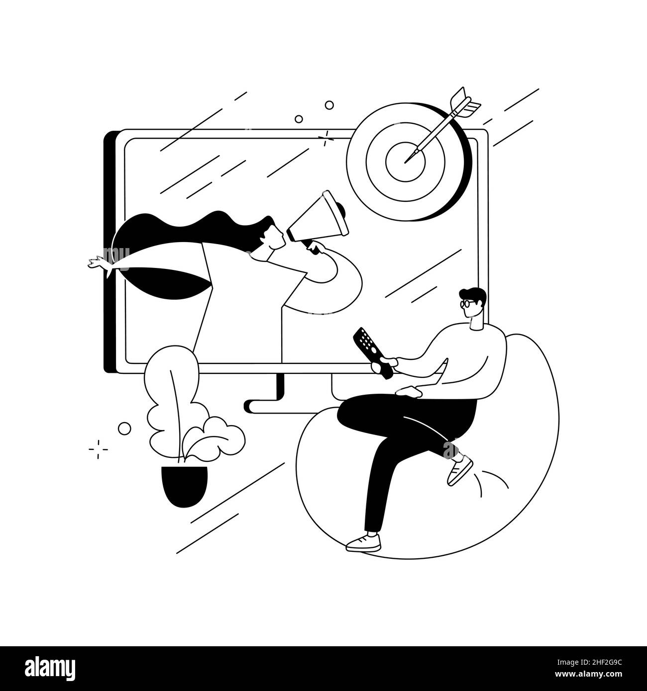 Addressable TV advertising abstract concept vector illustration Stock ...