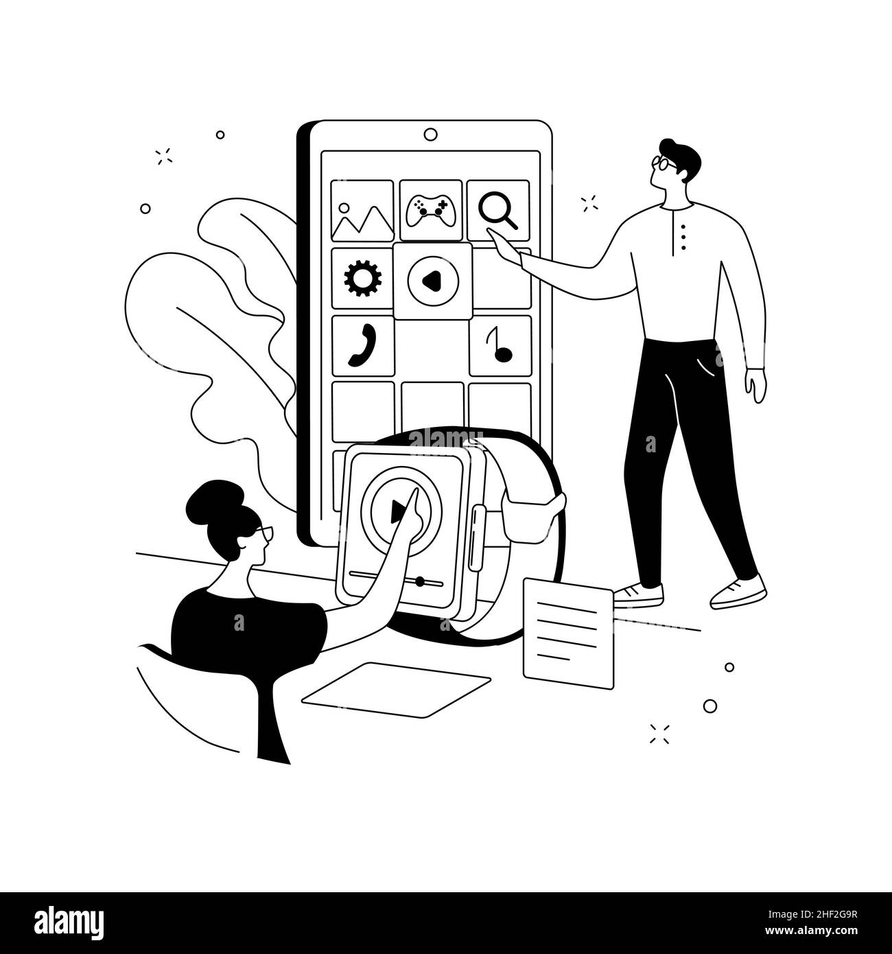 Wearable mobile app development abstract concept vector illustration ...