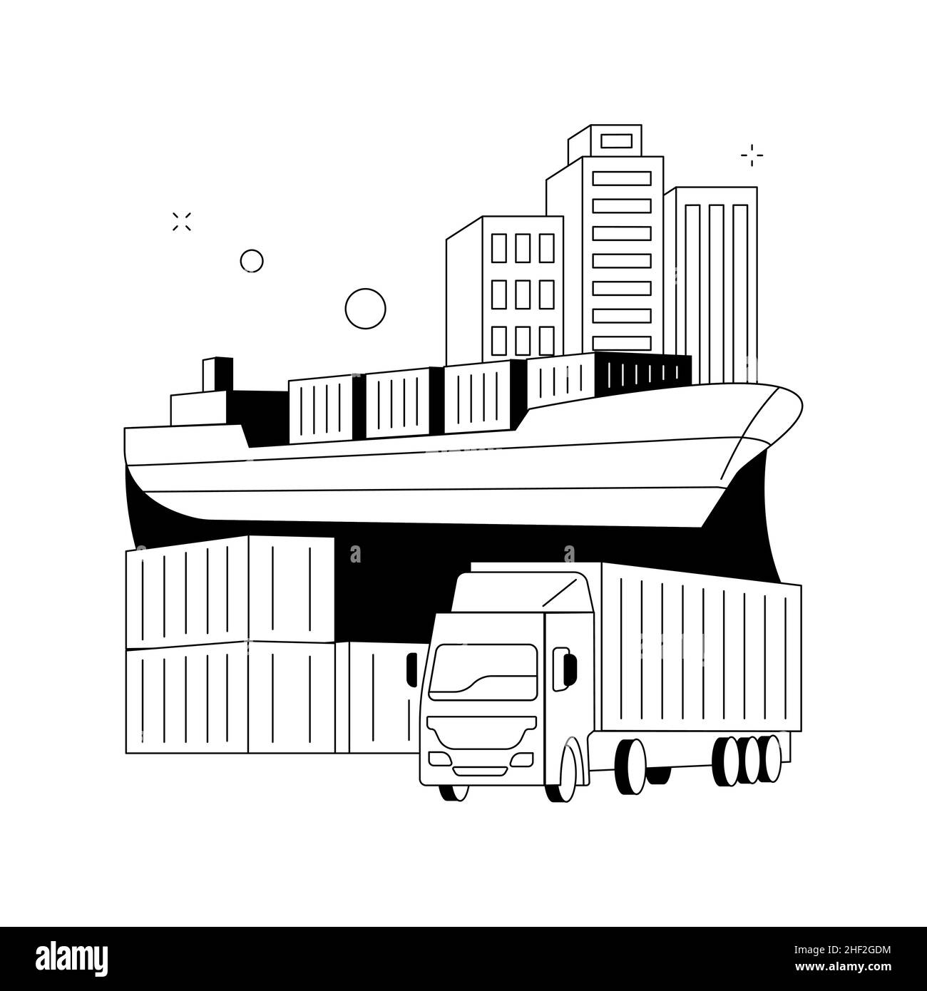 Inland transport abstract concept vector illustration Stock Vector ...