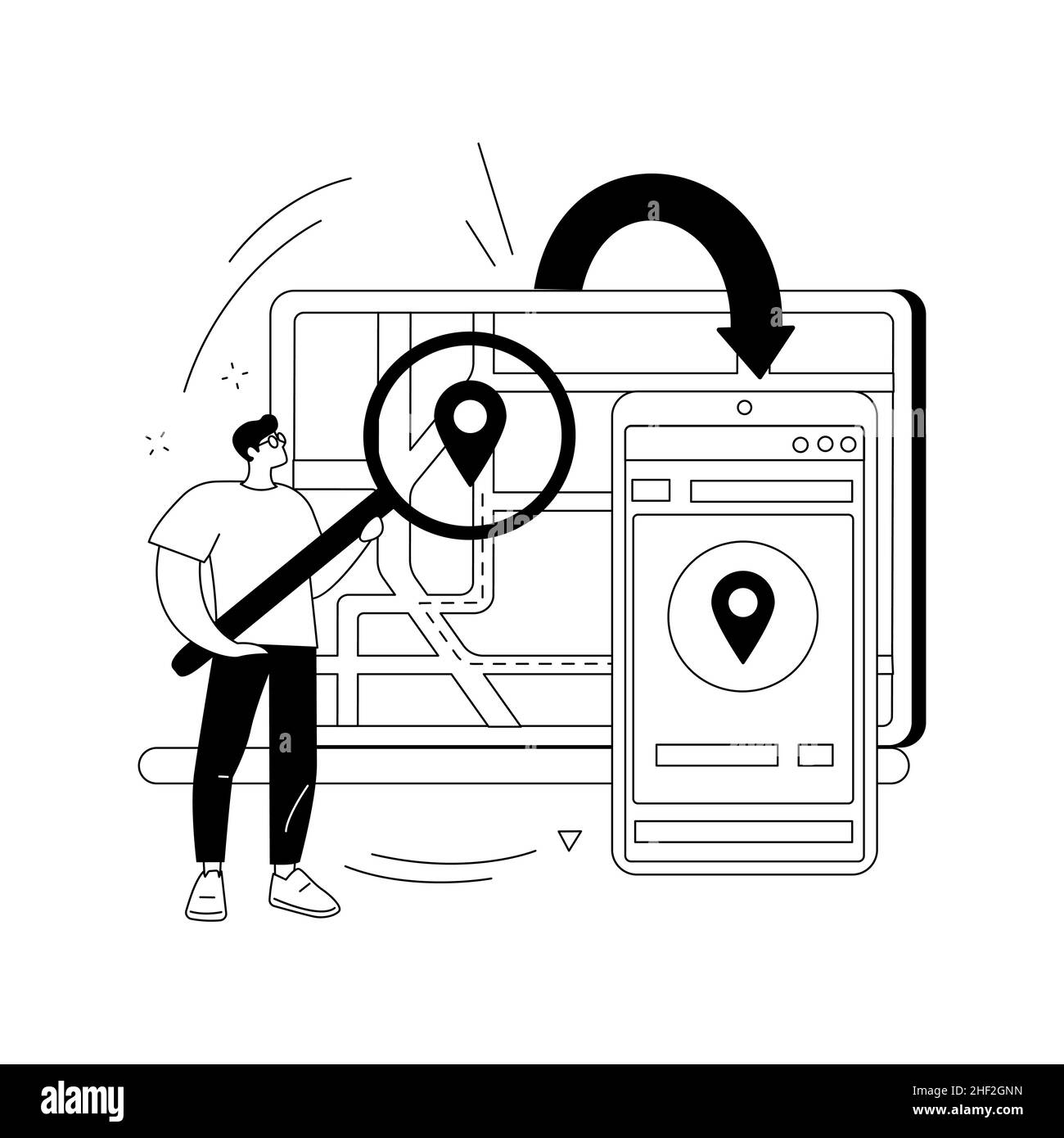 Cross-device tracking abstract concept vector illustration Stock Vector ...