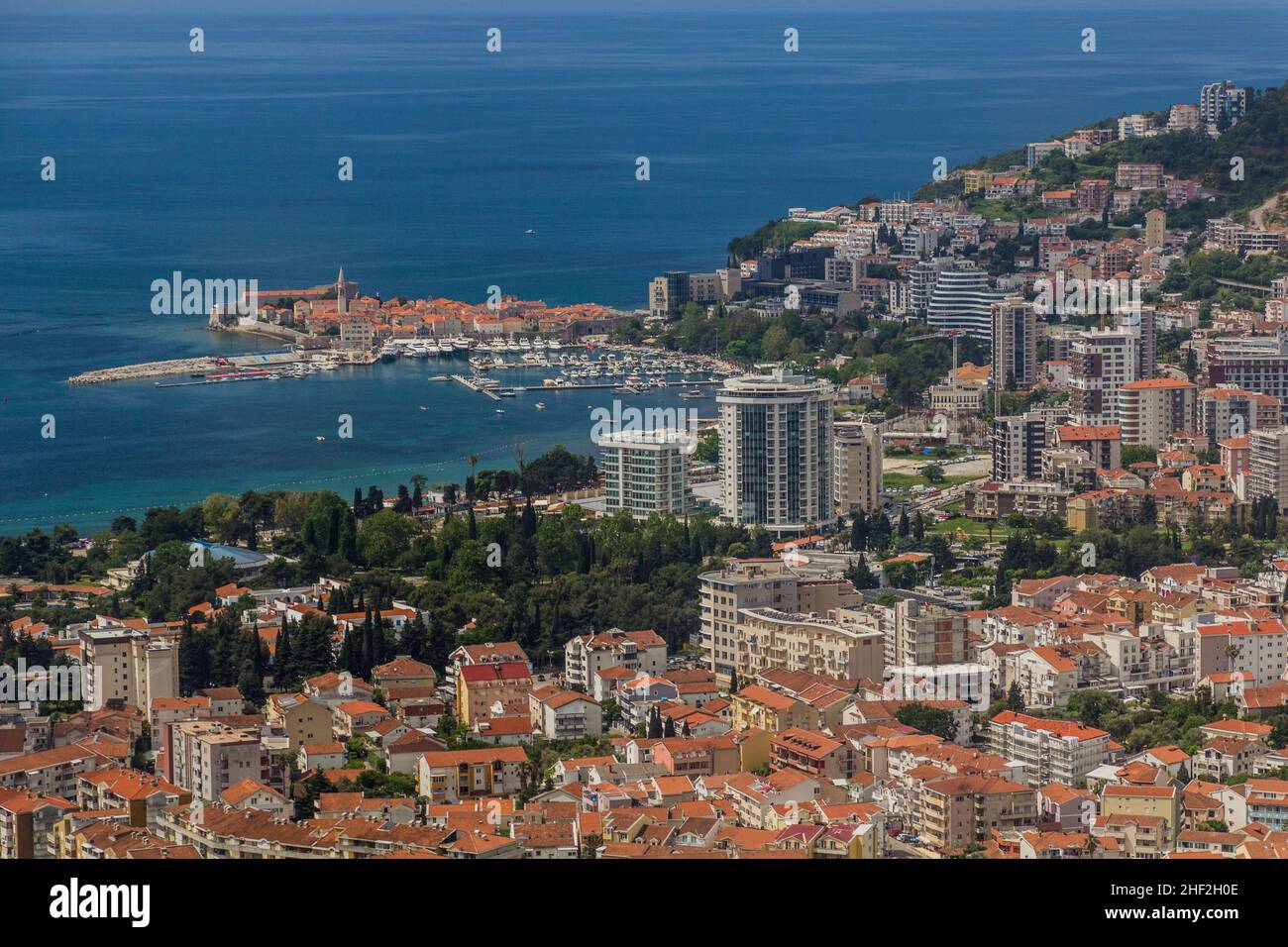 Aerial view of Budva, Montenegro Stock Photo - Alamy