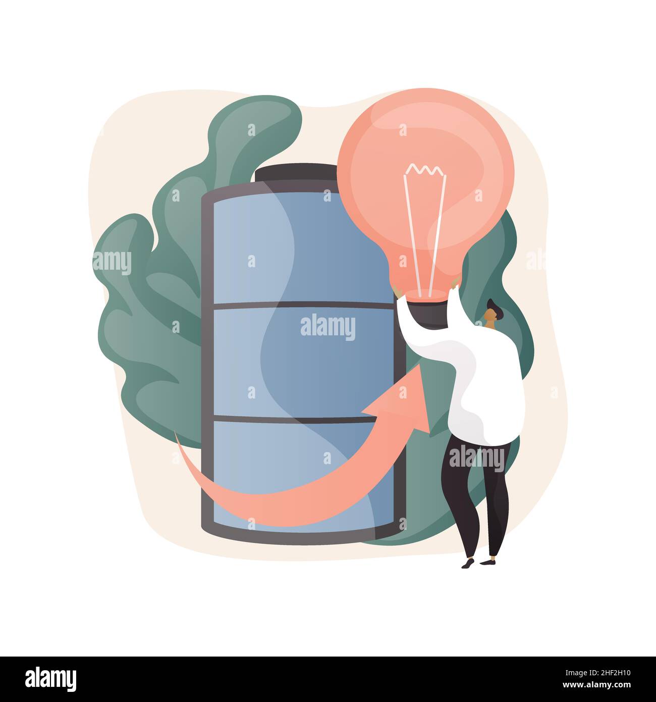 Innovative battery technology abstract concept vector illustration ...