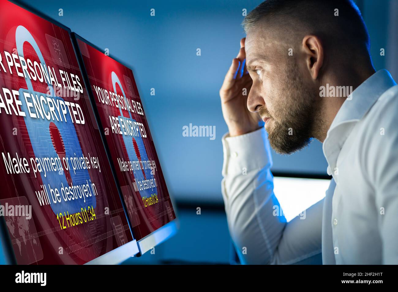 Ransomware Cyber Malware Attack. Ransom Virus Screen Stock Photo - Alamy