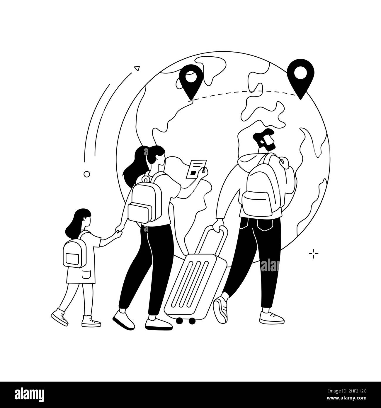 International migration abstract concept vector illustration Stock ...