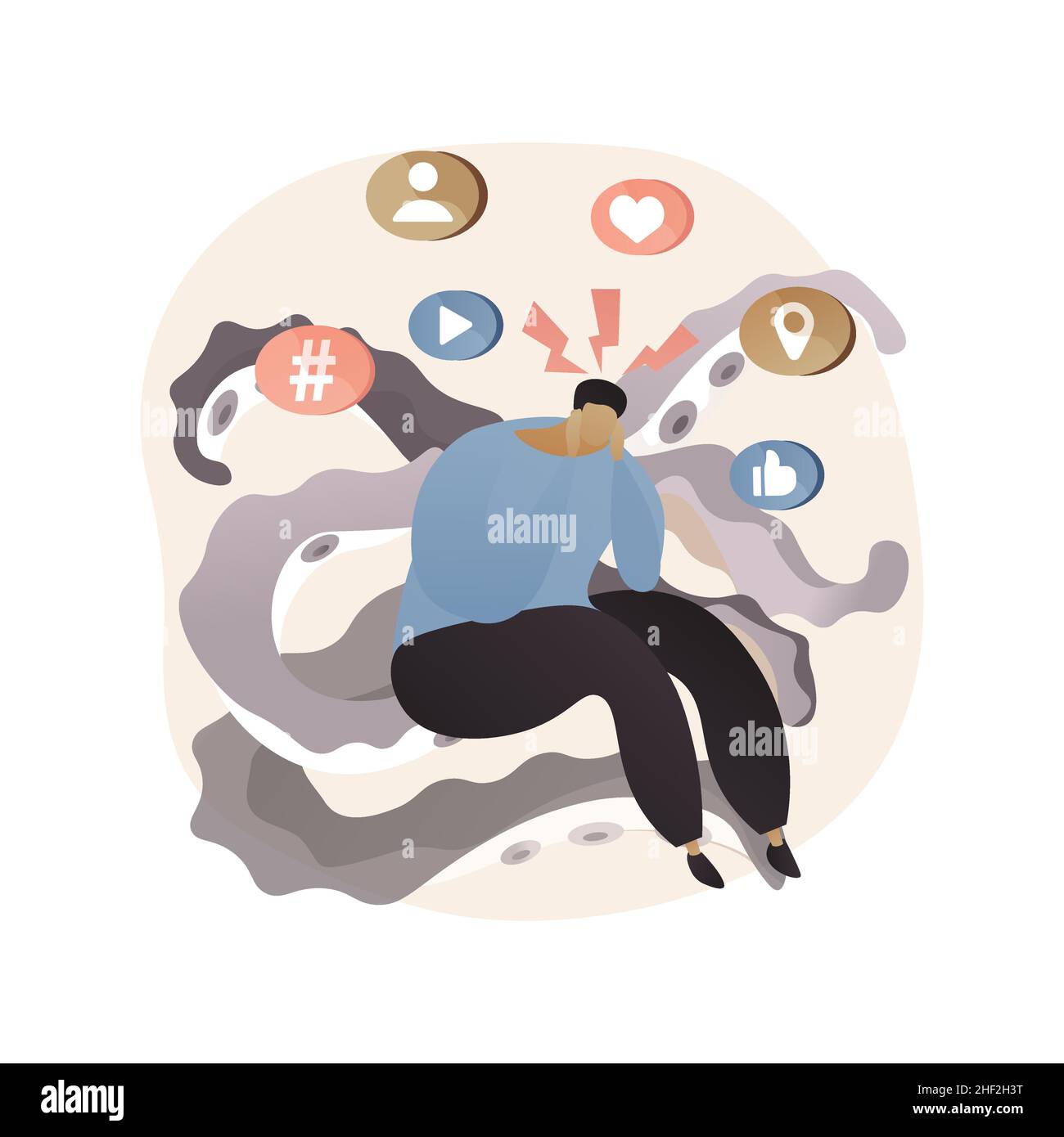 Digital overload abstract concept vector illustration Stock Vector ...