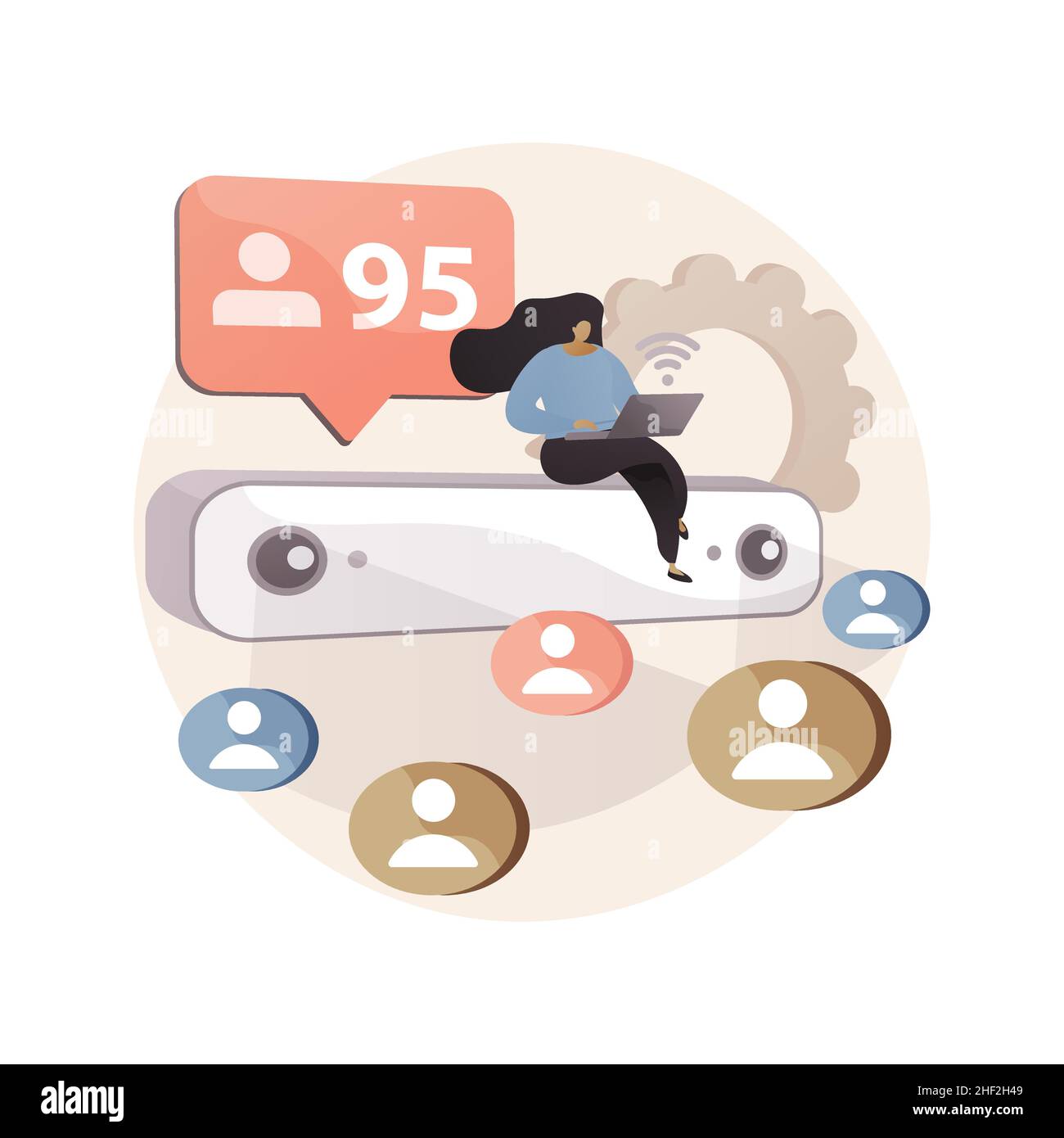 People Counter System Abstract Concept Vector Illustration Stock Vector