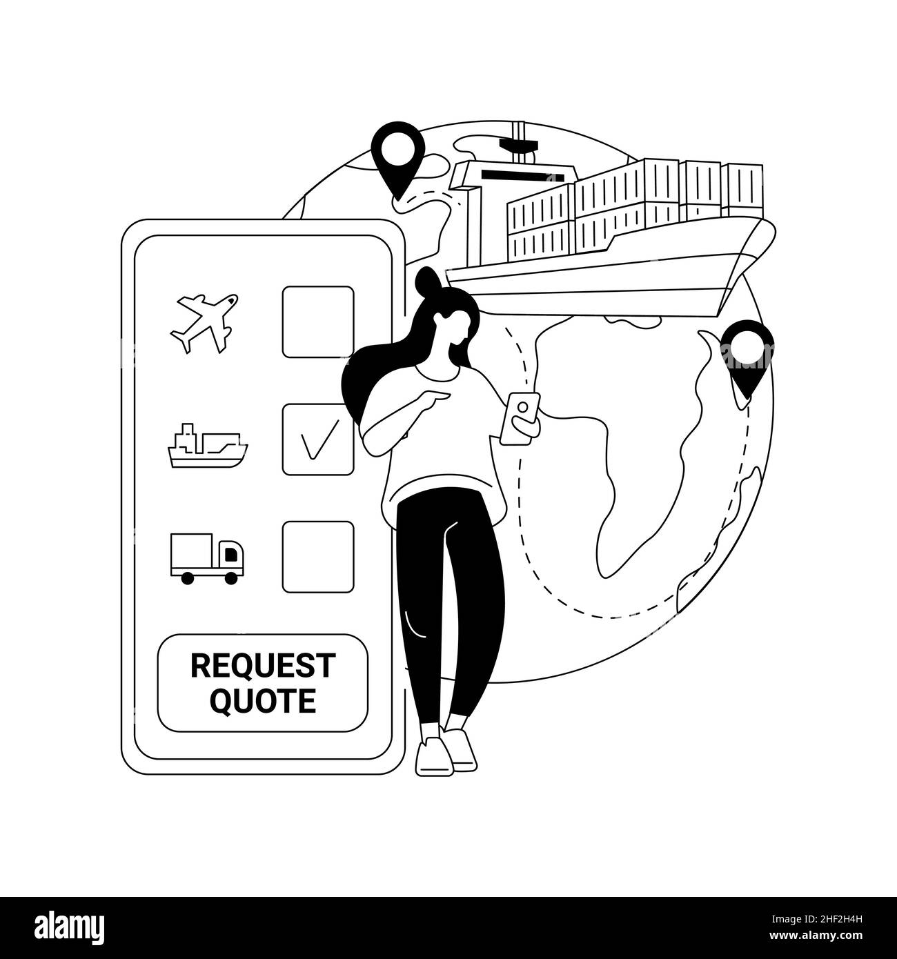 Freight quote request abstract concept vector illustration Stock Vector ...