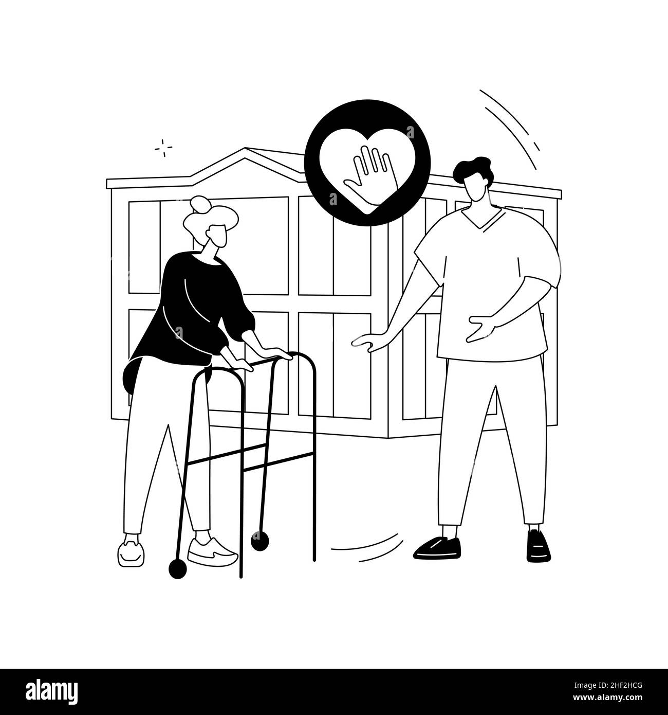 Care for the elderly abstract concept vector illustration Stock Vector ...