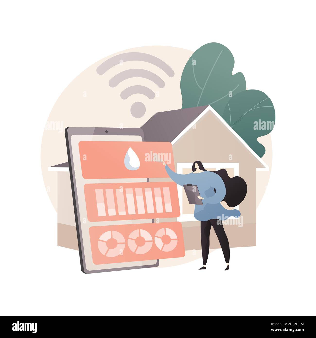 Water Contamination Detection System Abstract Concept Vector