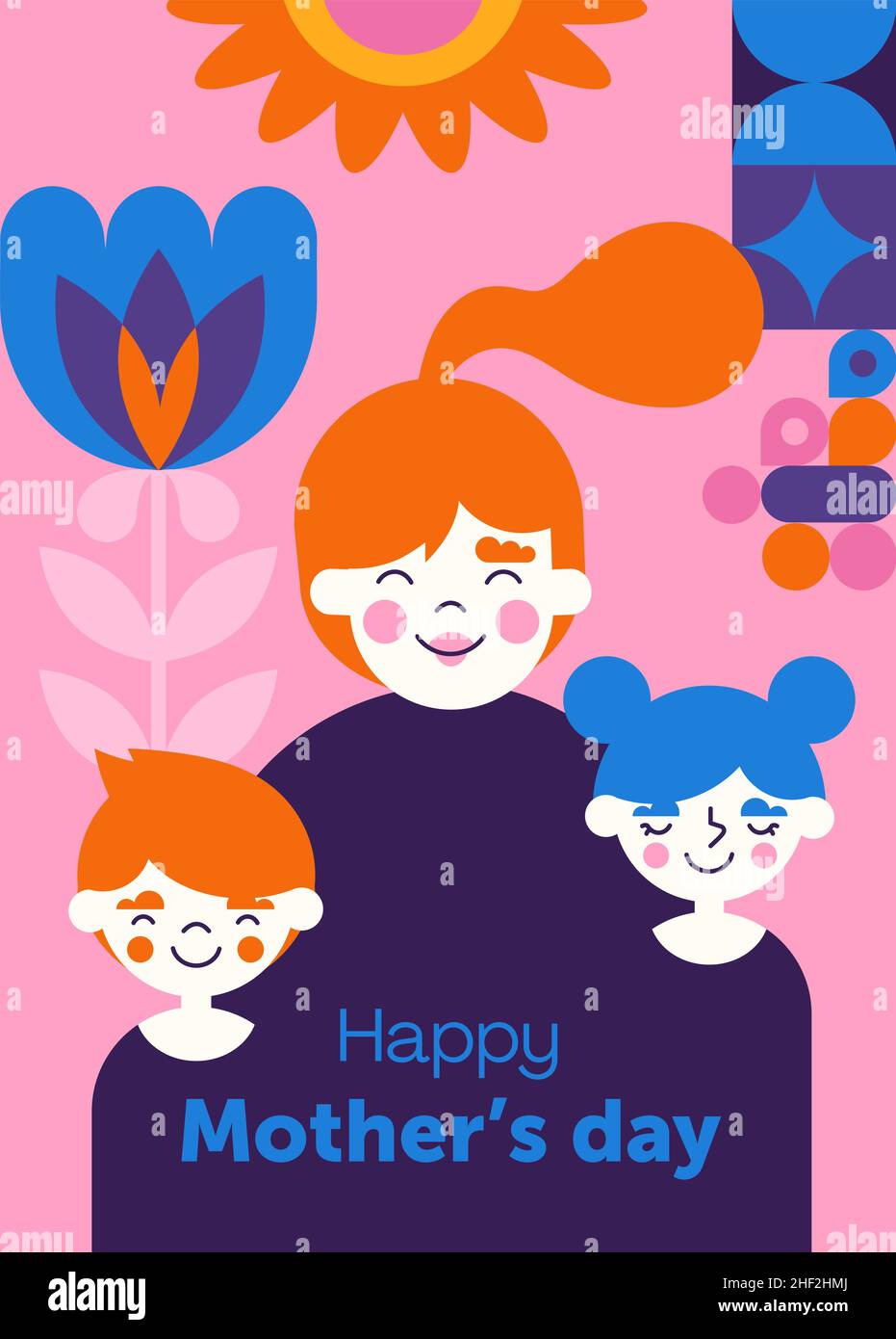 Happy mother daughter plant Stock Vector Images - Alamy