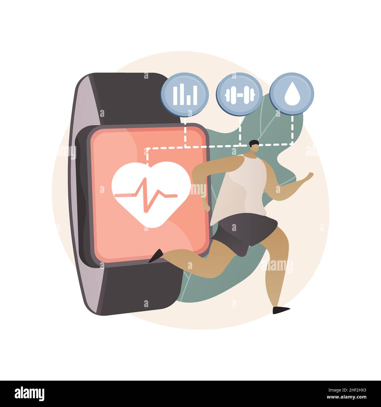 Healthcare trackers wearables and sensors abstract concept vector ...