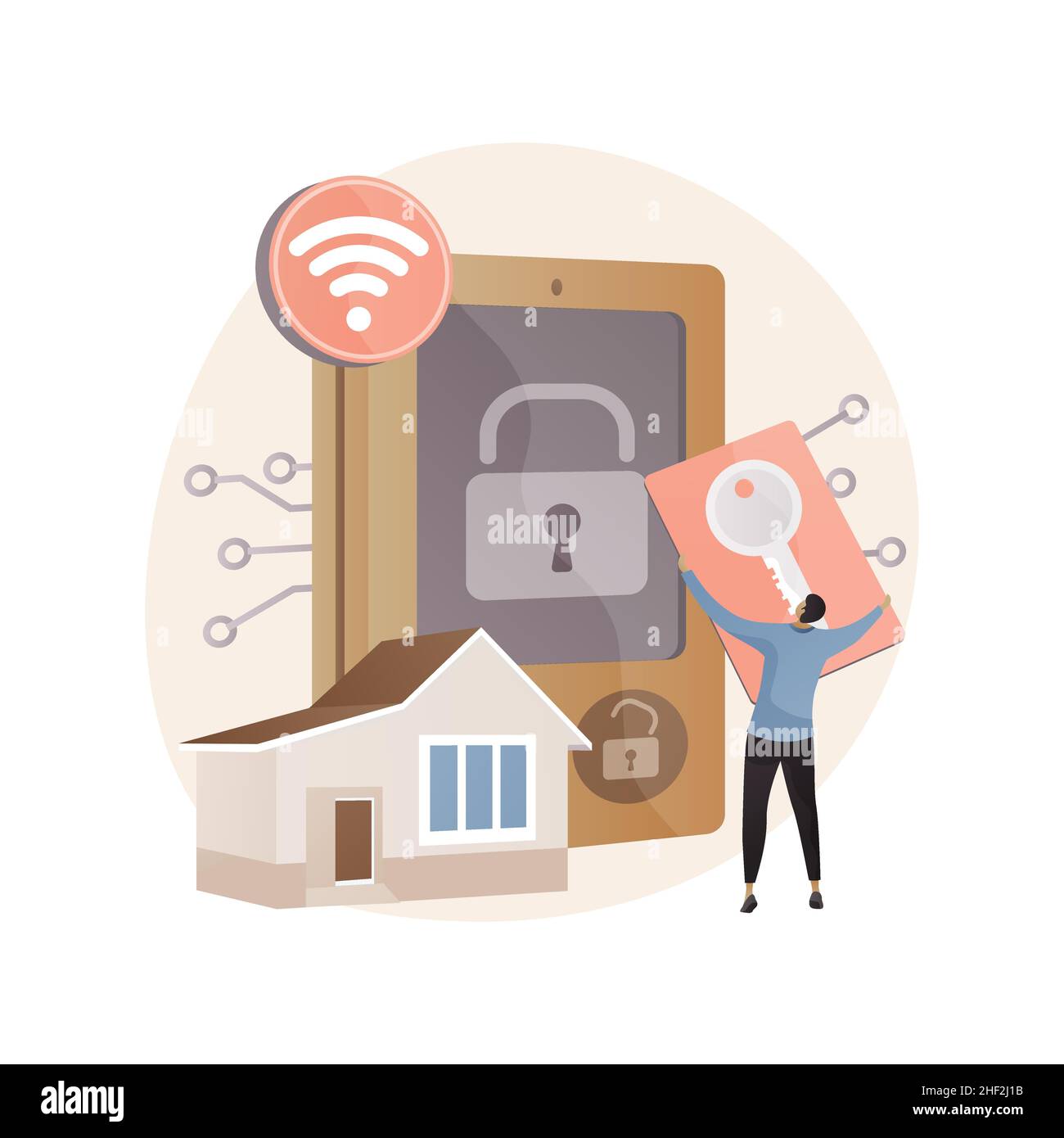 Access Control System Abstract Concept Vector Illustration Stock Vector