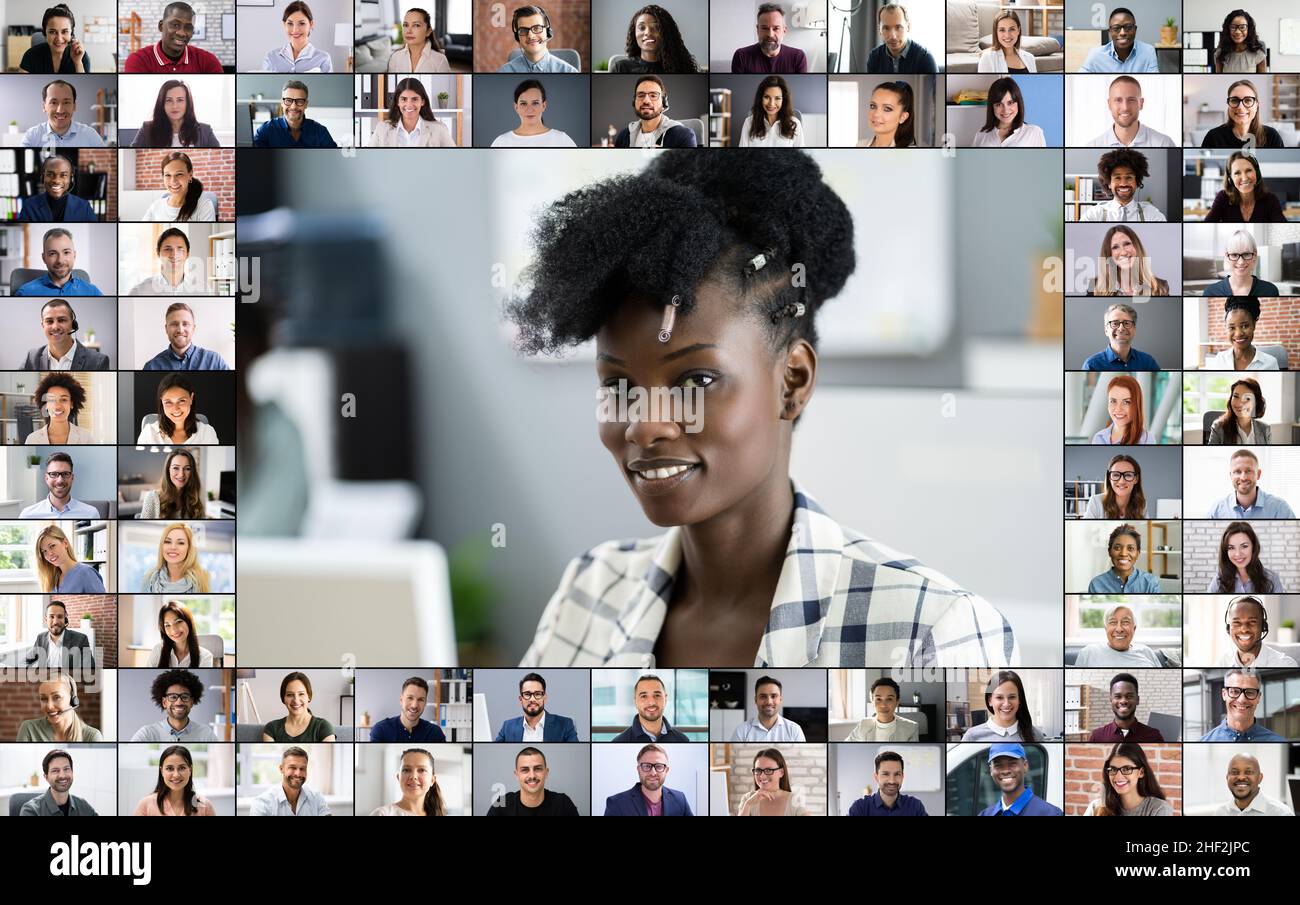 Online Video Conferencing Call Group Chat Screen Stock Photo - Alamy