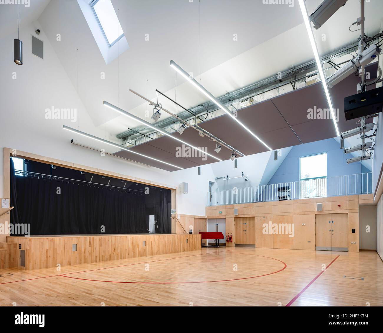 School Assembly hall with stage. Brentwood Prep School, Brentwood ...
