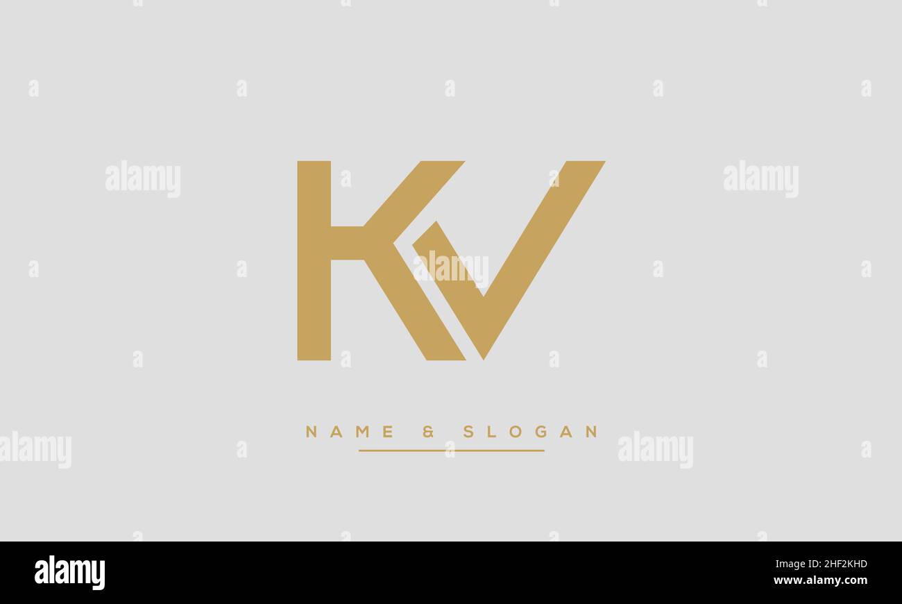 Modern abstract letter KV, VK logo design. Minimal KV, VK initial based ...