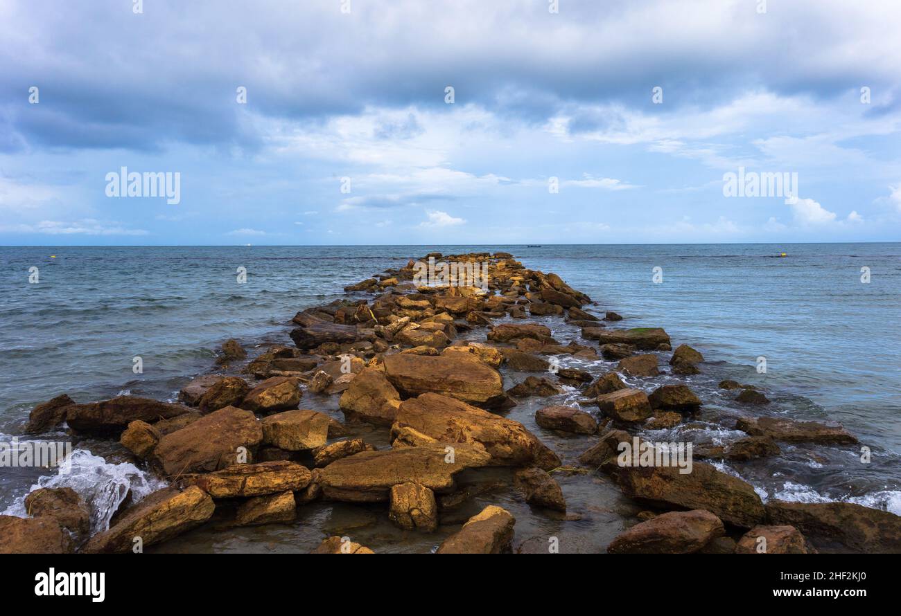 On some beach in the Colombian Caribbean Sea waiting for the tide to ...
