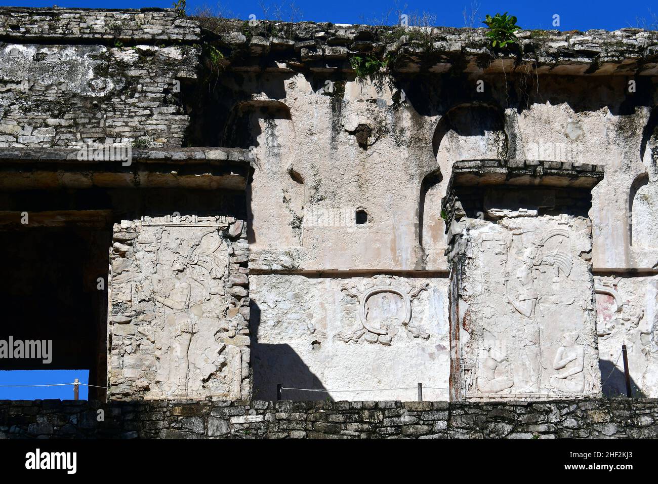 relief, The Palace (El Palacio), Palenque Archaeological site, Chiapas ...