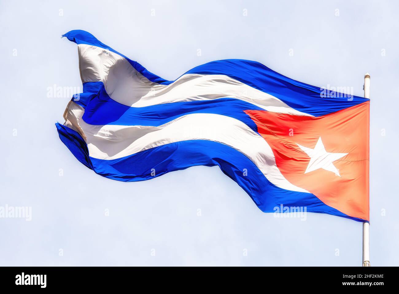 Cuban National Flag Stock Photo - Alamy