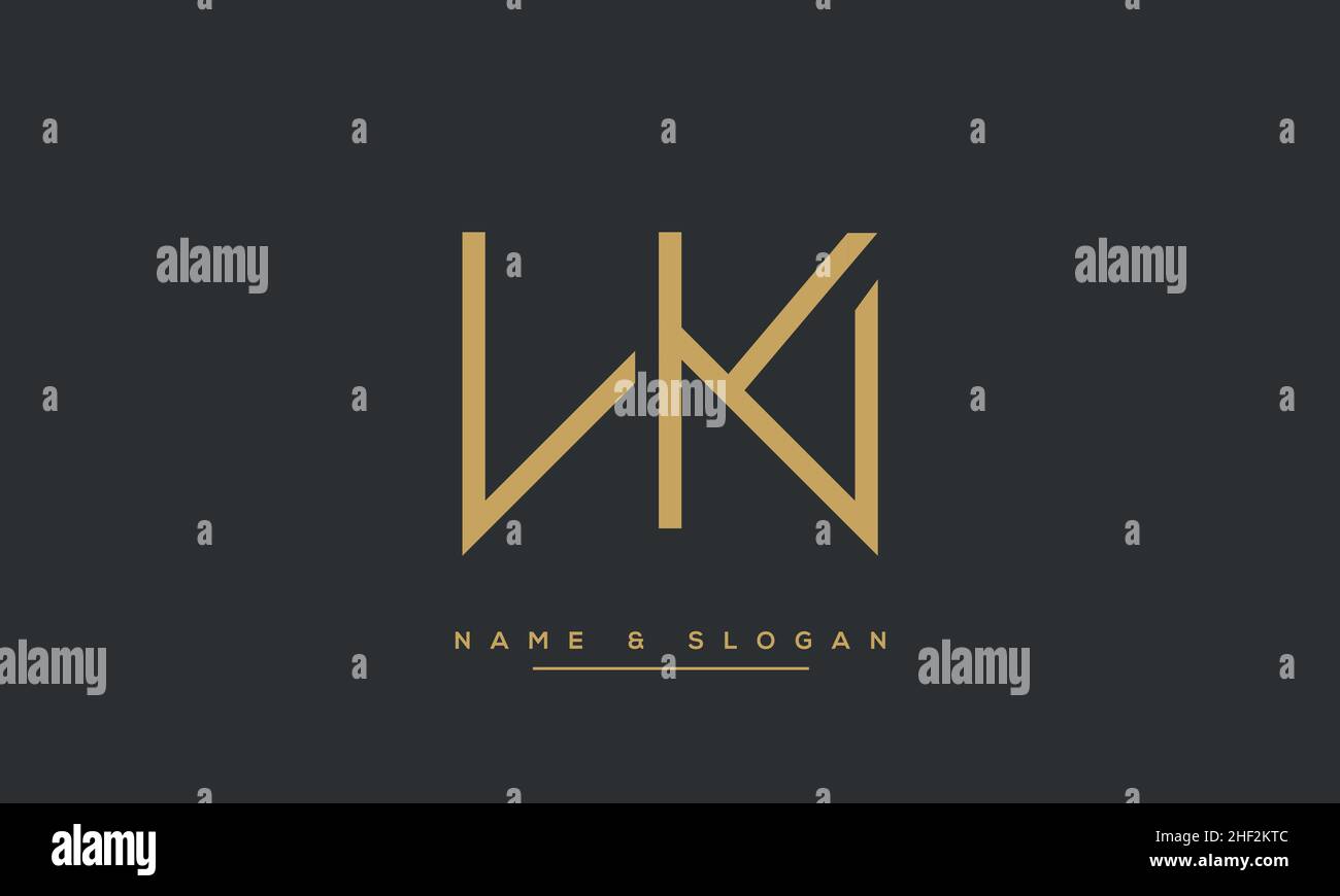 Modern abstract letter KW, WK logo design. Minimal KW, WK initial based ...
