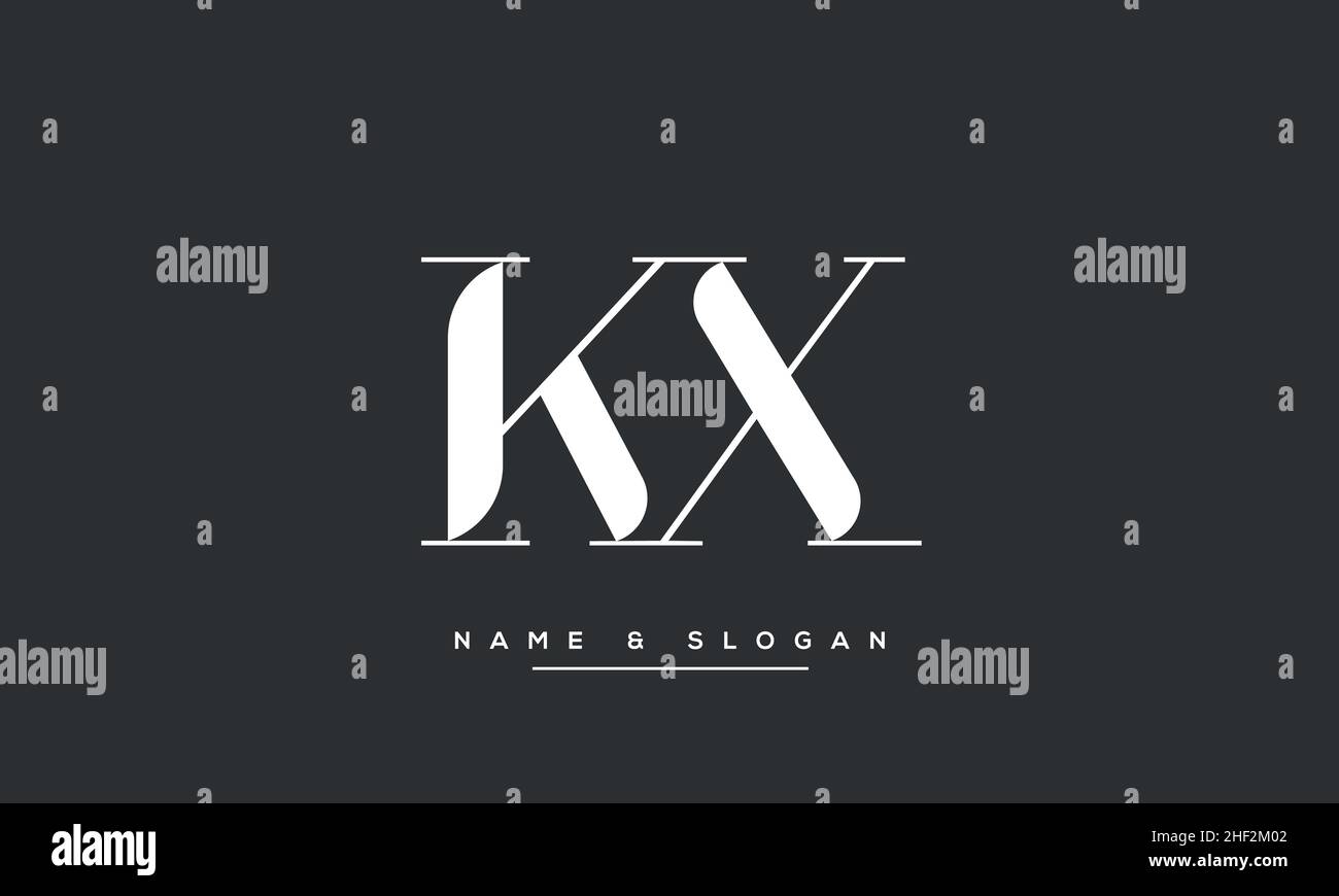 Modern abstract letter KX, XK logo design. Minimal KX, XK initial based ...