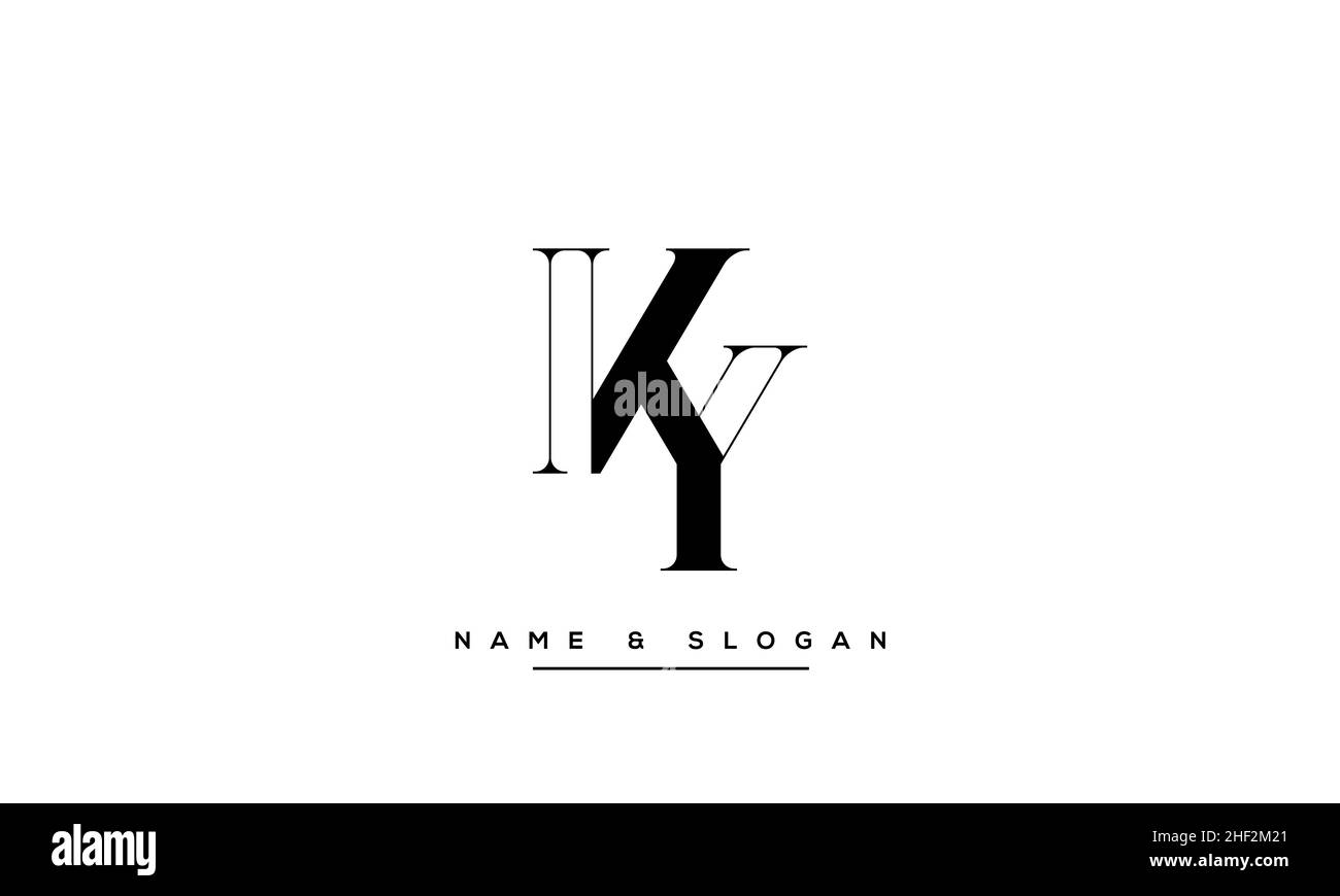 Modern abstract letter KY, YK logo design. Minimal KY, YK initial based ...