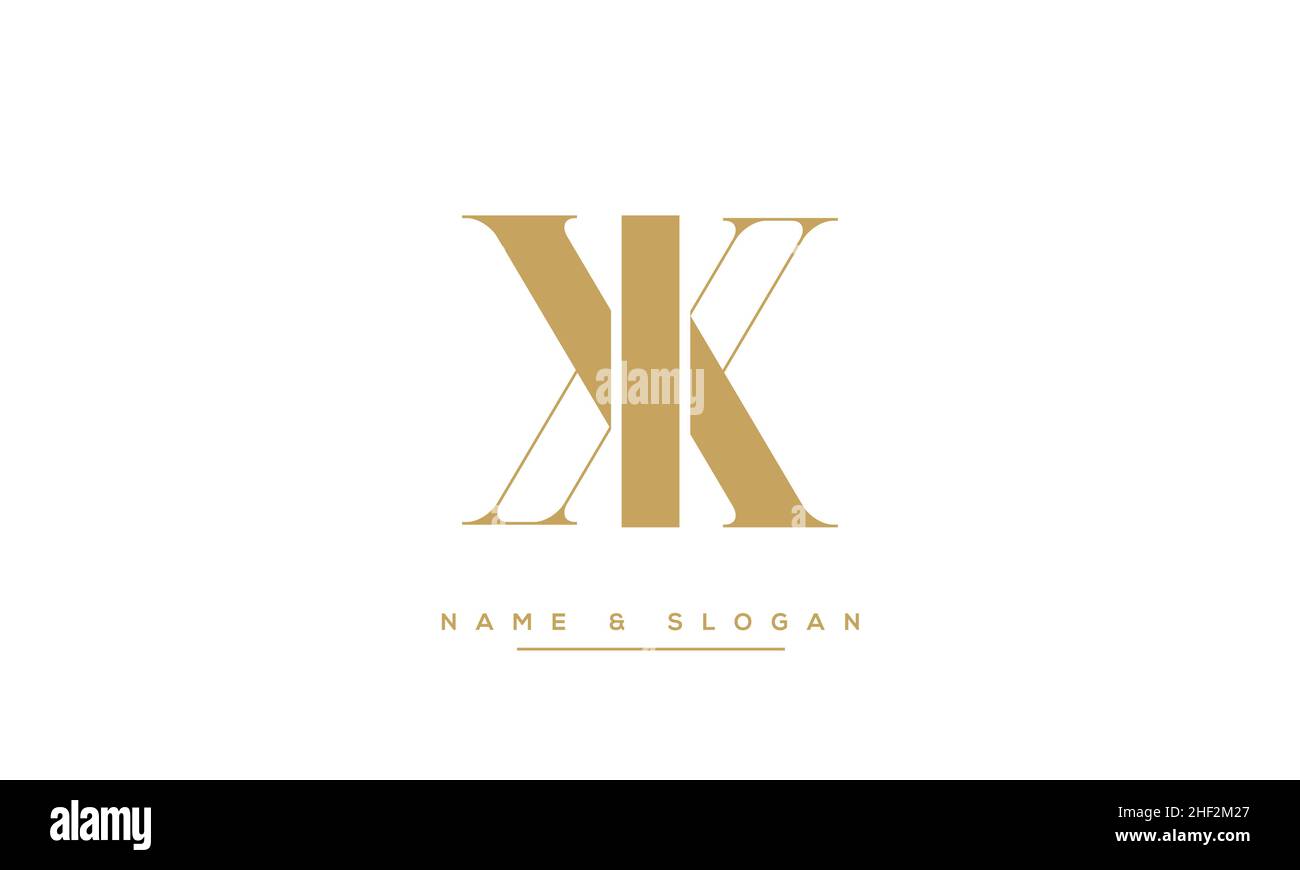 Modern abstract letter KX, XK logo design. Minimal KX, XK initial based ...